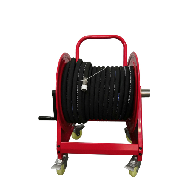 Manual hose reel | Hand crank reel with wheels AMSH500D - SUPERREEL